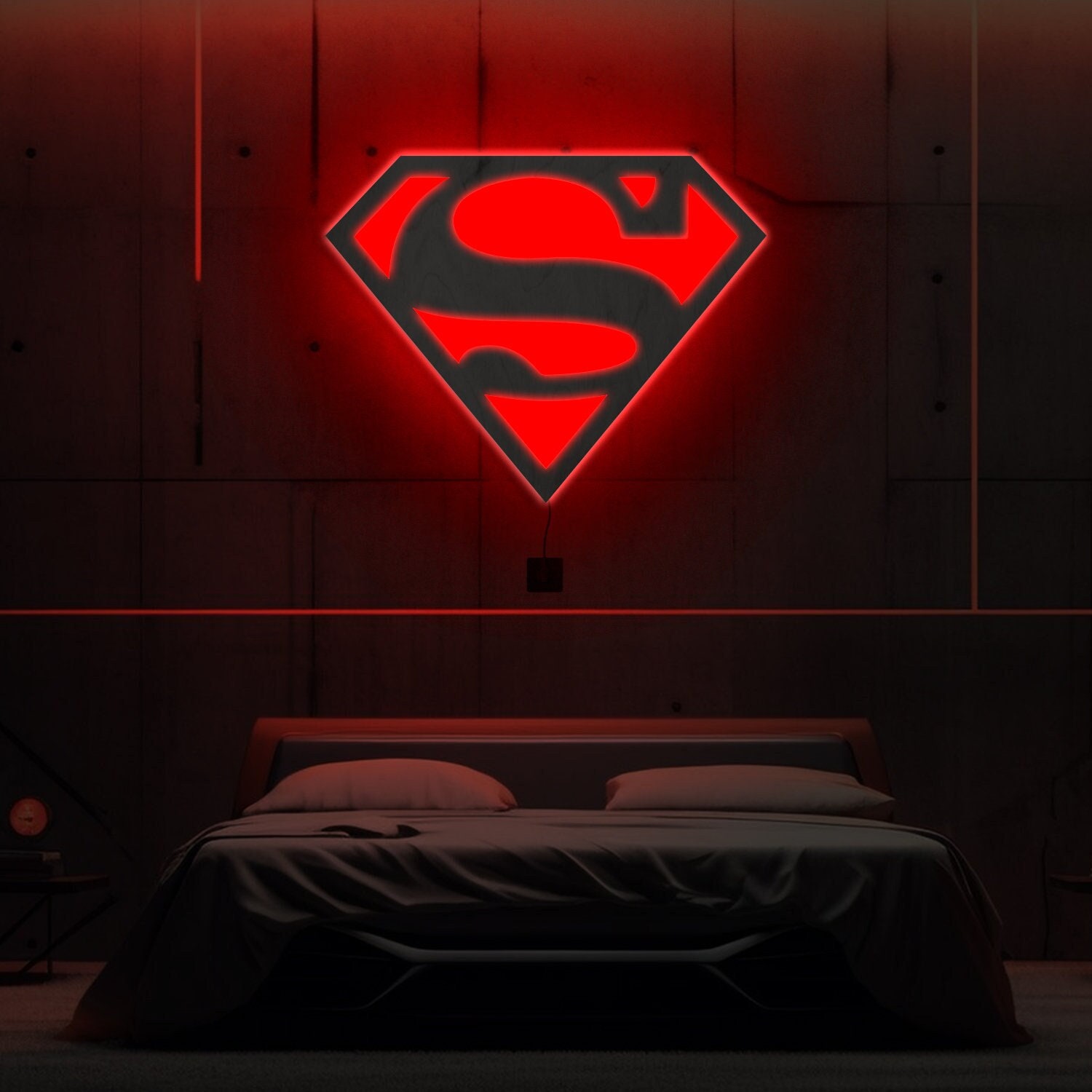 Superman Neon Sign Superman Led Sign Superman Logo Sign - Etsy