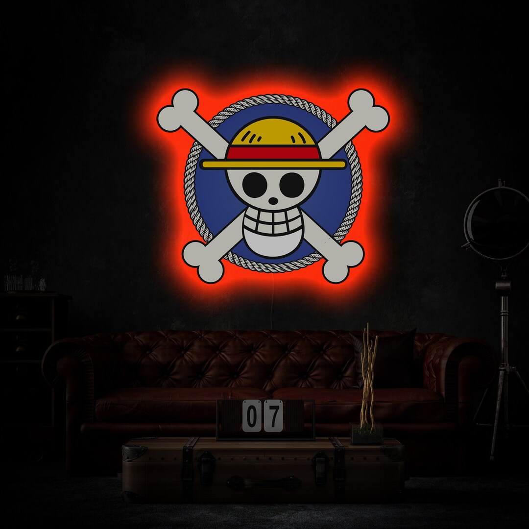 One Piece Led Sign, One Piece Logo, One Piece Skull Sign, Pirate Neon ...