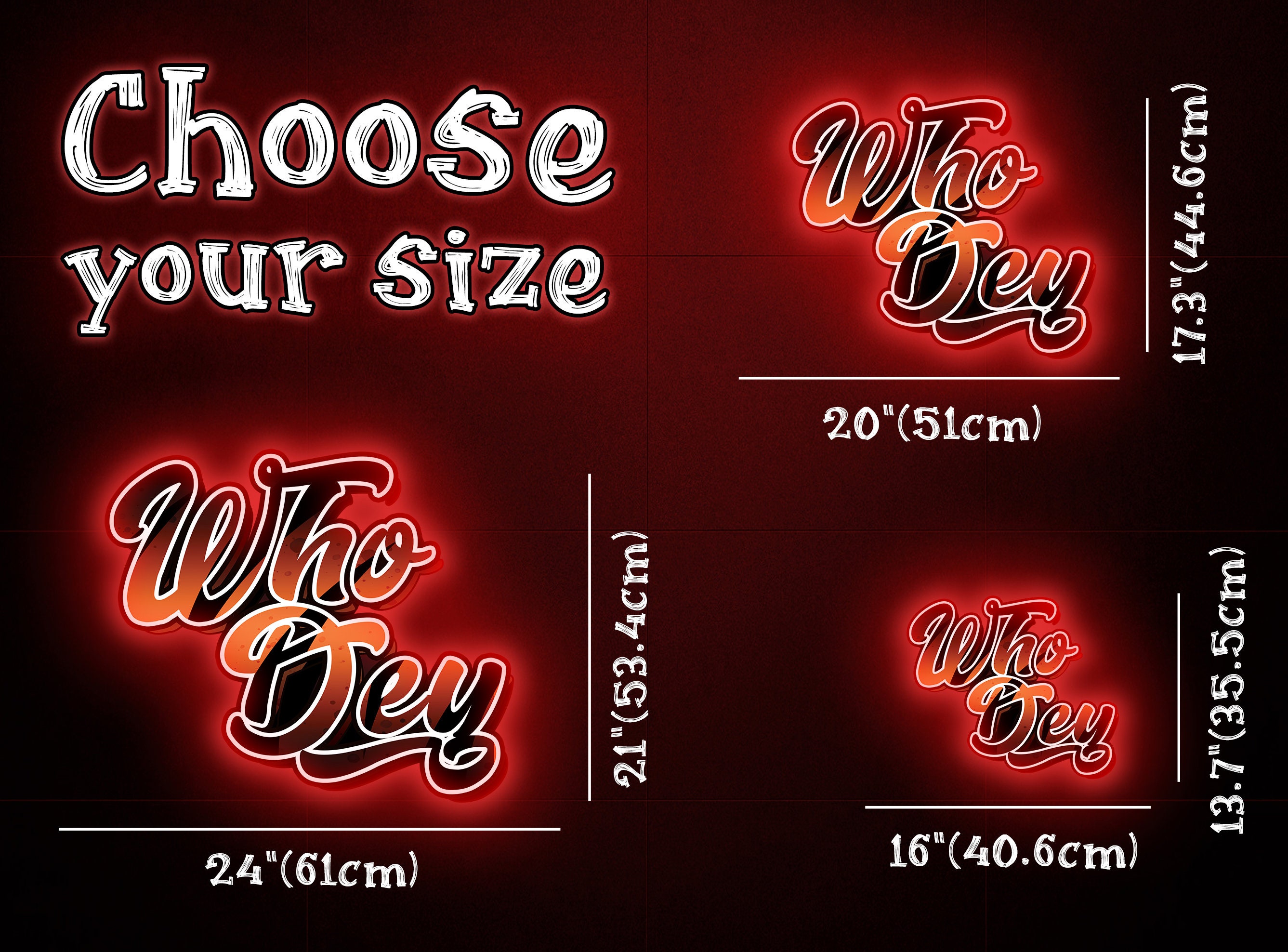 Who Dey Neon Sign, Cincinnati Bengals Neon Sign, Who Dey Led, Who Dey ...