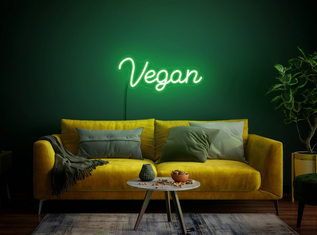 Vegan Neon Sign, Vegan Sign, Vegan Food Sign, Vegetarian Sign, Vegan ...