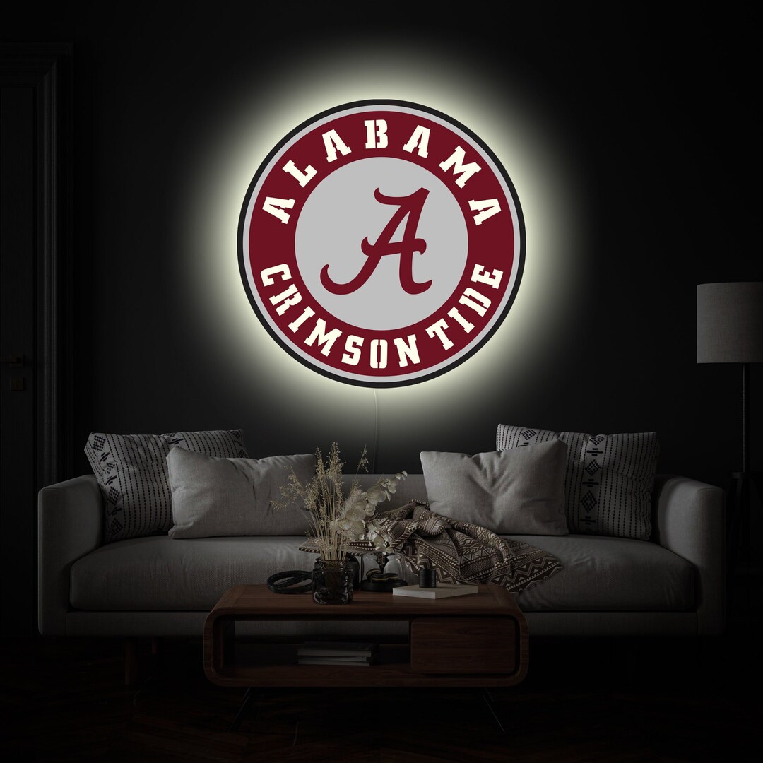 Alabama Crimson Tide Sign, Alabama Neon Sign, Alabama Crimson Tide Logo ...