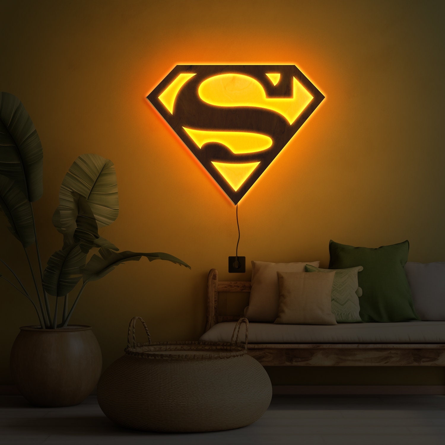 Superman Neon Sign Superman Led Sign Superman Logo Sign - Etsy