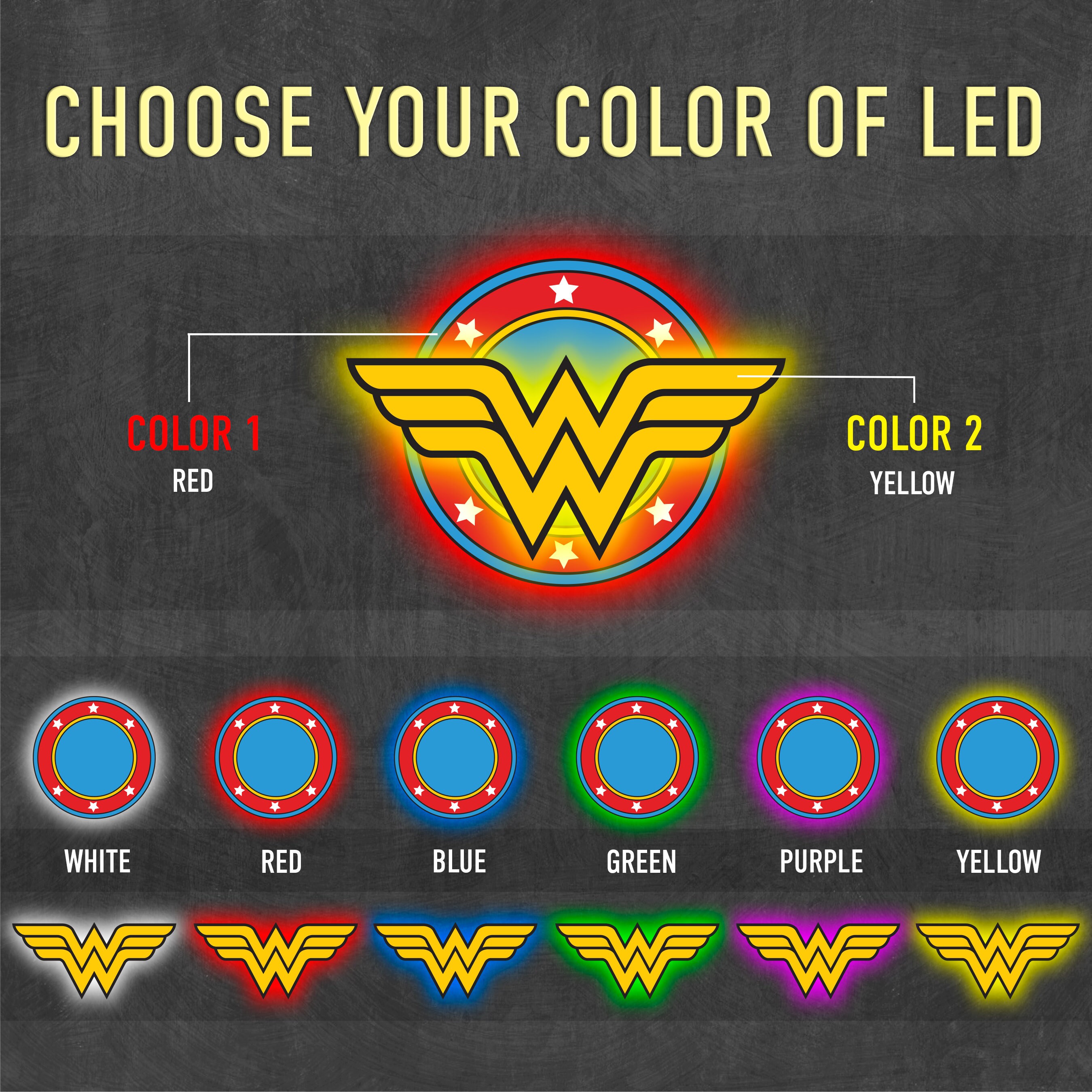 Wonder Woman Neon Sign, Wonder Woman Led Sign, Wonder Woman Light ...