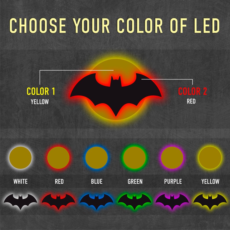 Bat Neon Sign, Batsign Light, Bat Led Sign, Bat Neon Light, Comics Neon ...