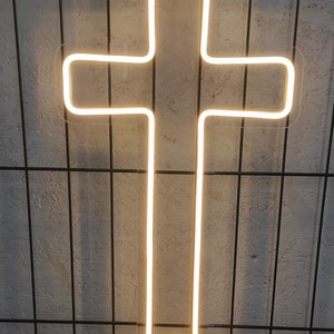 Cross Neon Sign, Cross Led Sign, Cross Neon Light, Christian Neon ...
