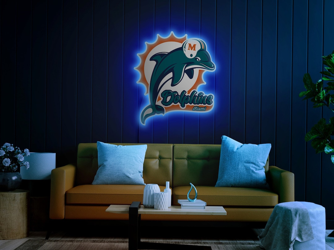 Miami Dolphins Neon Sign, Miami Dolphins Led Sign, Miami Dolphins Sign ...