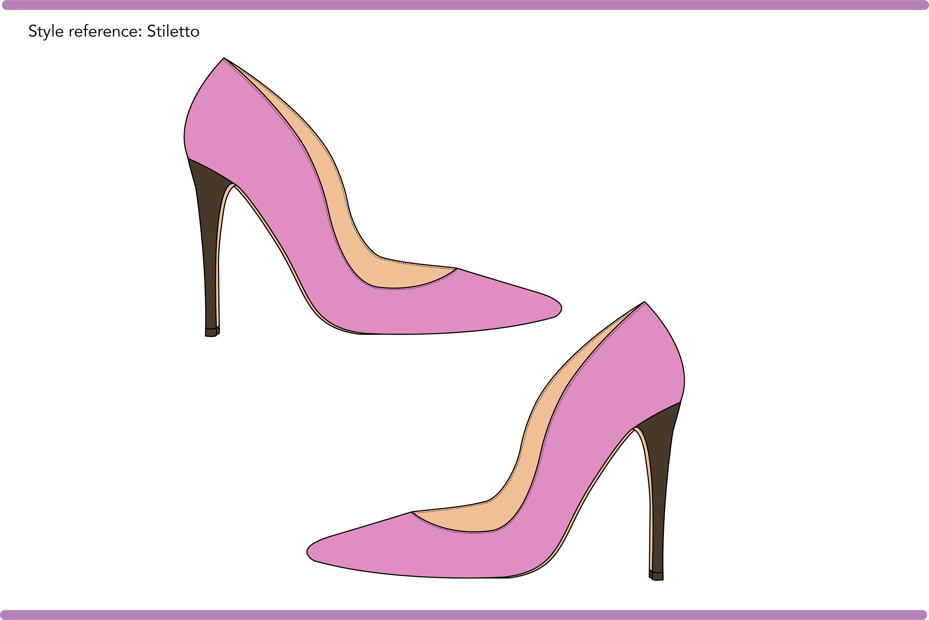 Stiletto Technical Drawing on Illustrator .ai Vector Digital - Etsy