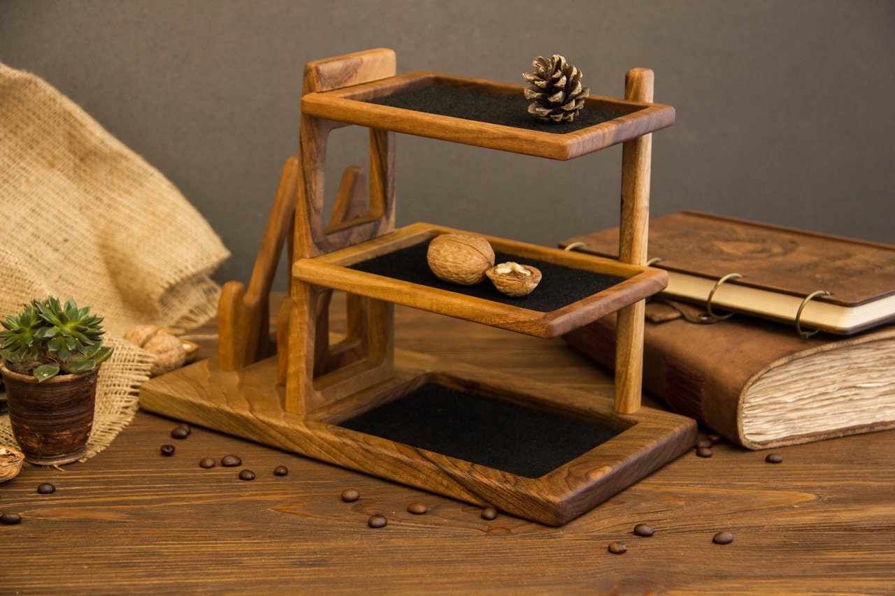 Desk Organizer With Phone Holder Personalized Wooden Organizer - Etsy