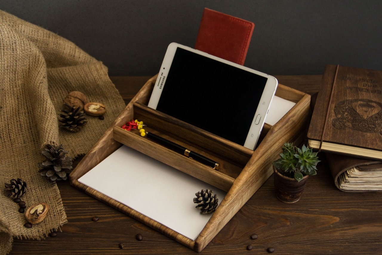 Stationery Set Office Desk Organizer Walnut Office Organizer - Etsy