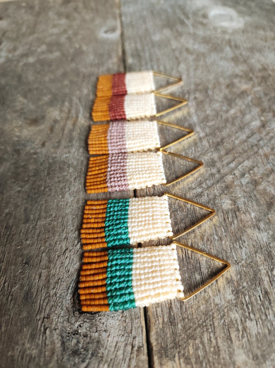 Macrame Earrings Micromacrame Jewellery Beaded Work Boho Bohemian Gypsy ...