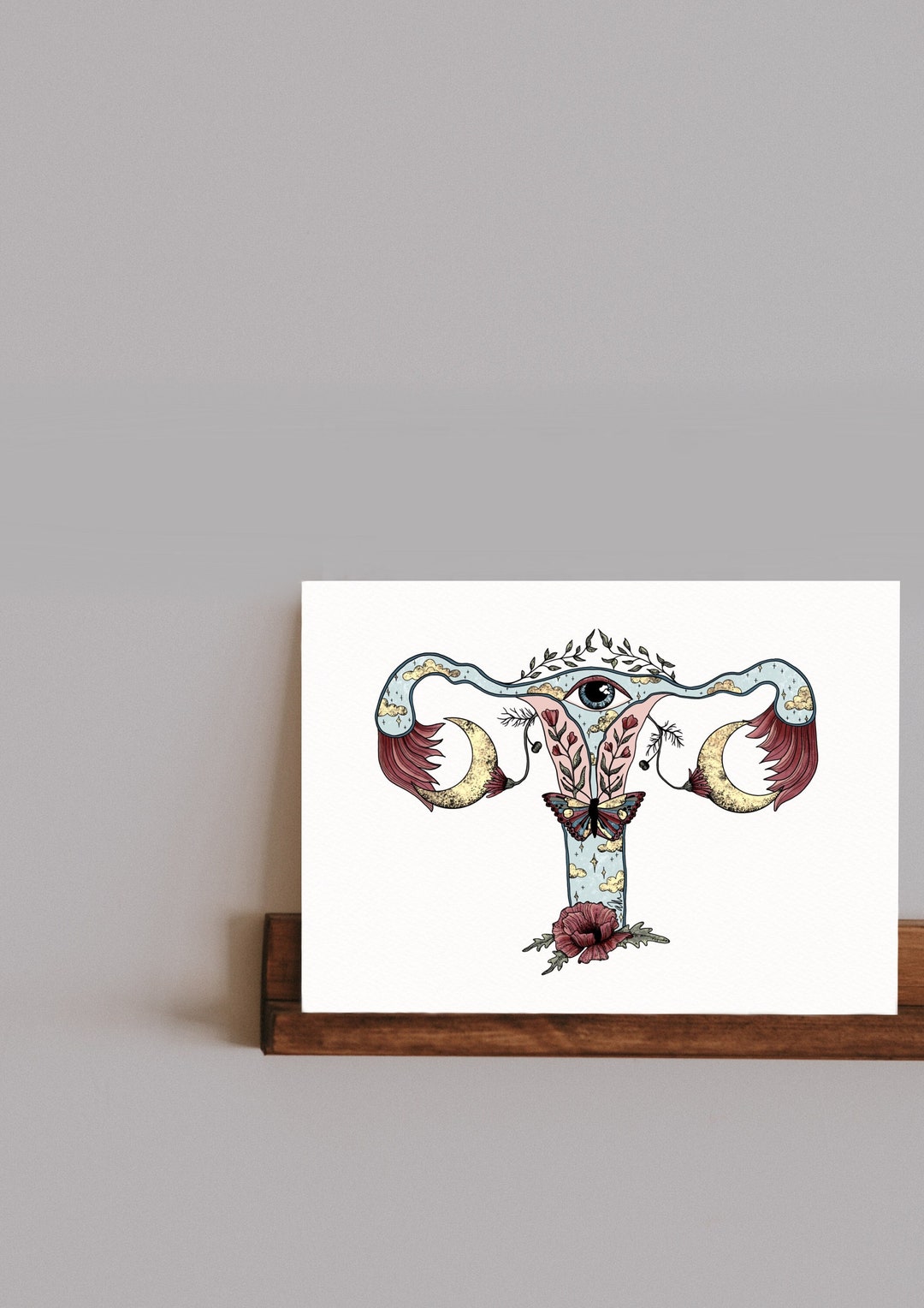 A4 OVARY ART Fine Art Print Wall Decor Uterus Poster Ovary Poster ...