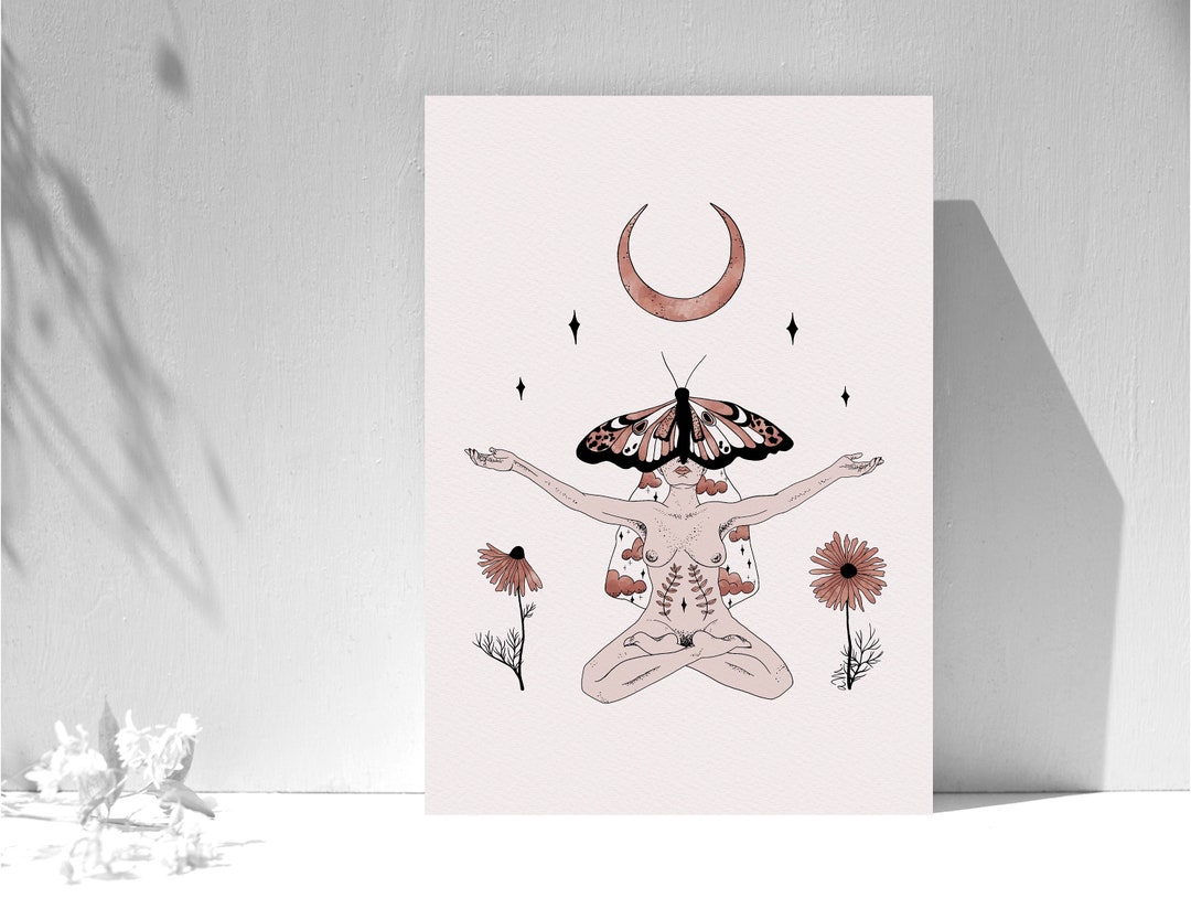 BUTTERFLY GODDESS Fine Art Print Wall Decor Wall Art Moon - Etsy