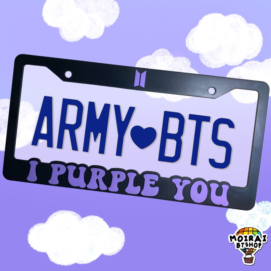 I Purple You 3D Raised Letter License Plate Frame| BTS License Plate ...