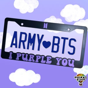 I Purple You 3D Raised Letter License Plate Frame BTS License Plate ...