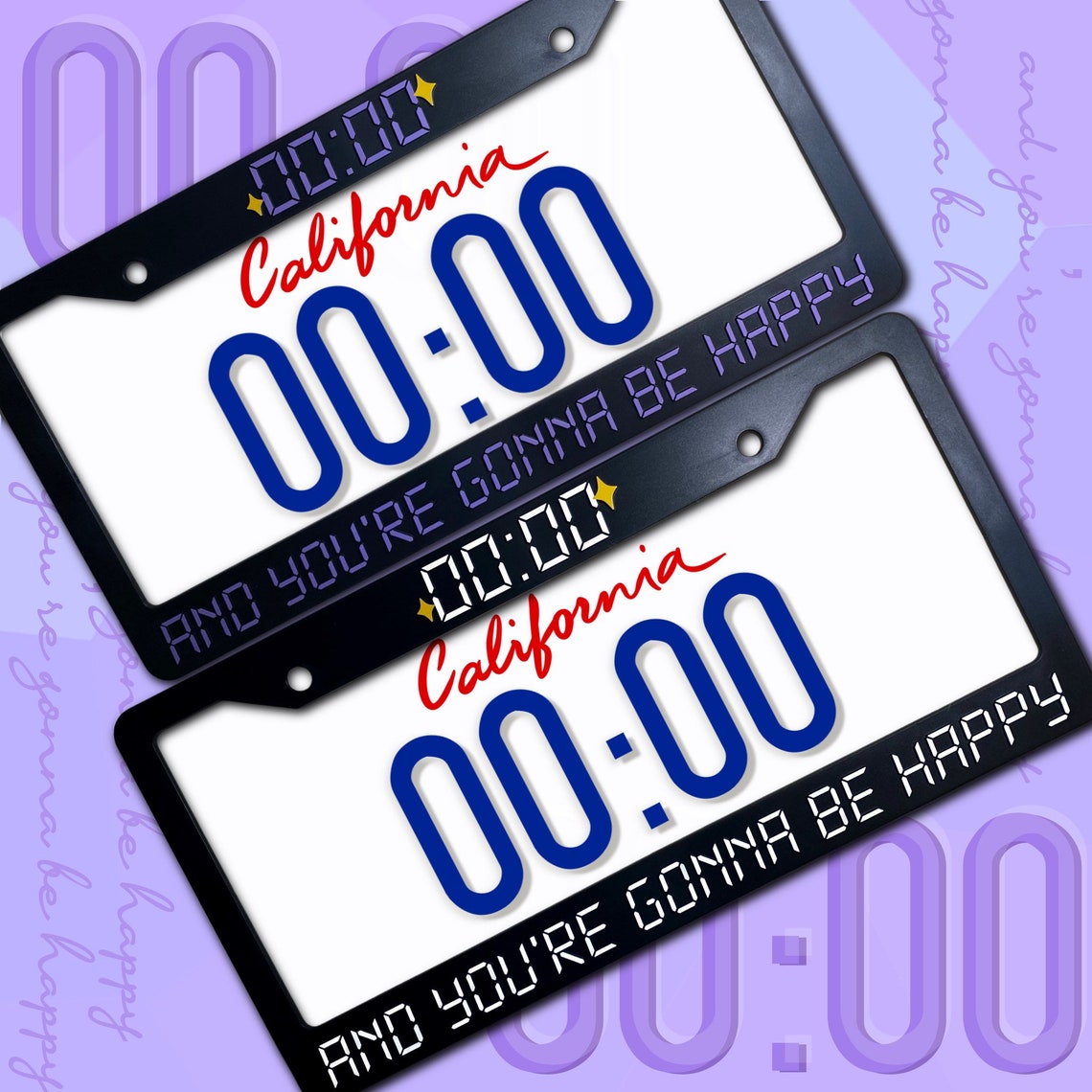 00:00 Zero O'clock 3D Raised Letter License Plate - Etsy