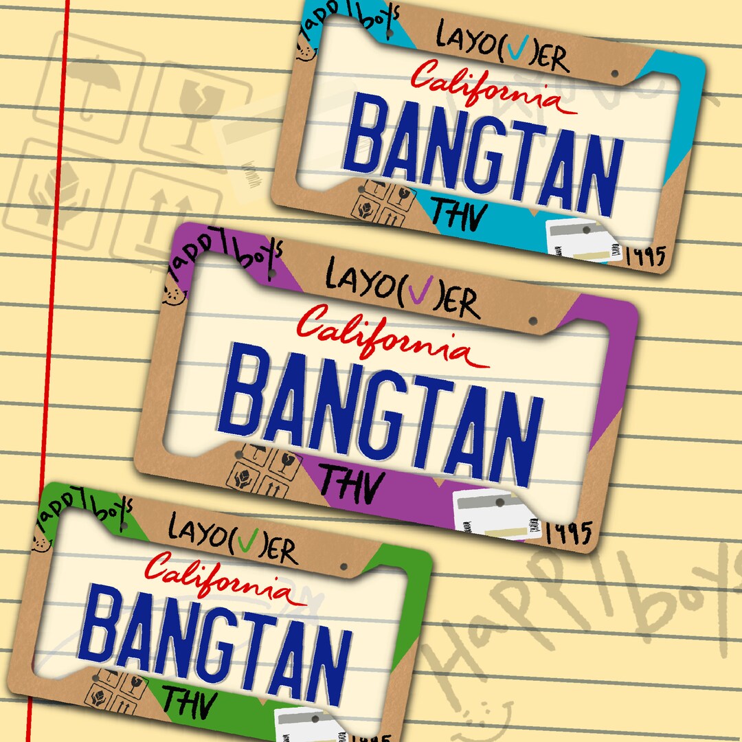 Kpop License Plate Frame | Cute Custom Characters K-pop License Plate ...