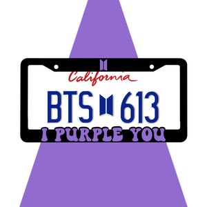 I Purple You 3D Raised Letter License Plate Frame BTS License Plate ...