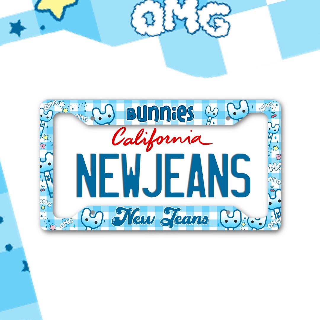 Kpop License Plate Frame | Cute Custom Characters K-pop License Plate ...