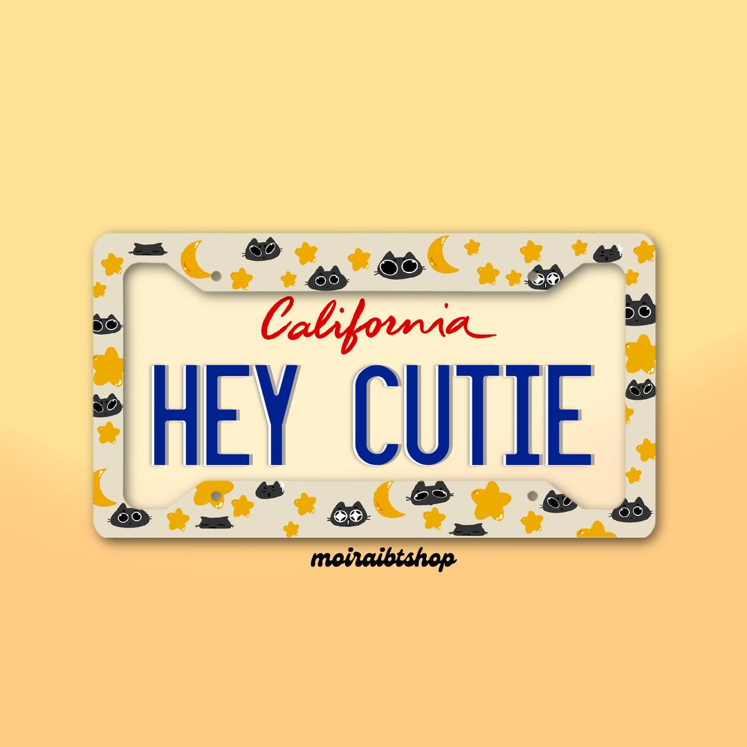 Cute Cat License Plate Frame/ Pet License Plate Frame/ Custom License ...