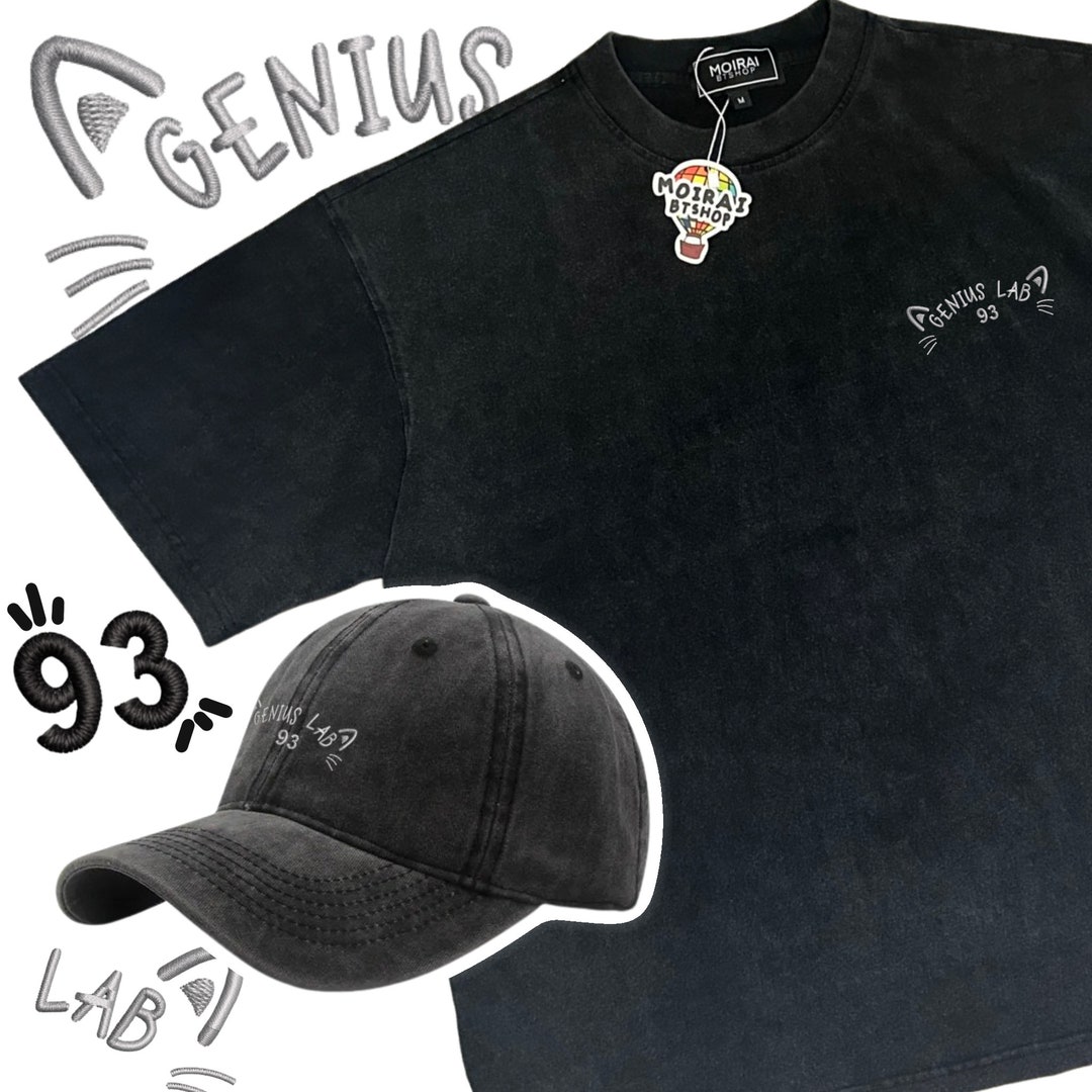 Genius Lab Meow Embroidered T-shirt| Members T-shirt | BTS Suga T-shirt ...