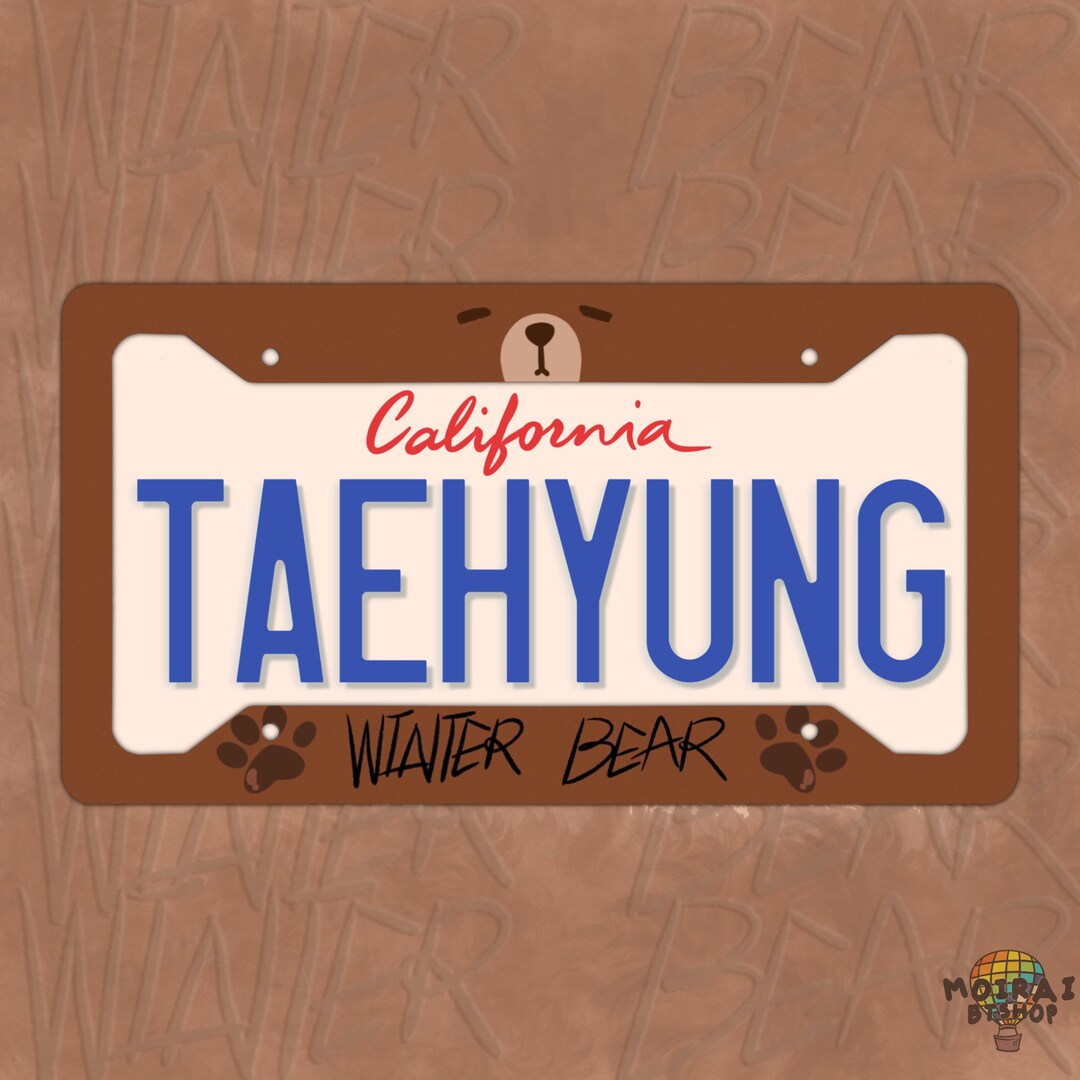 Winter Bear Custom License Plate Frame | BTS License Plate Frame - Etsy
