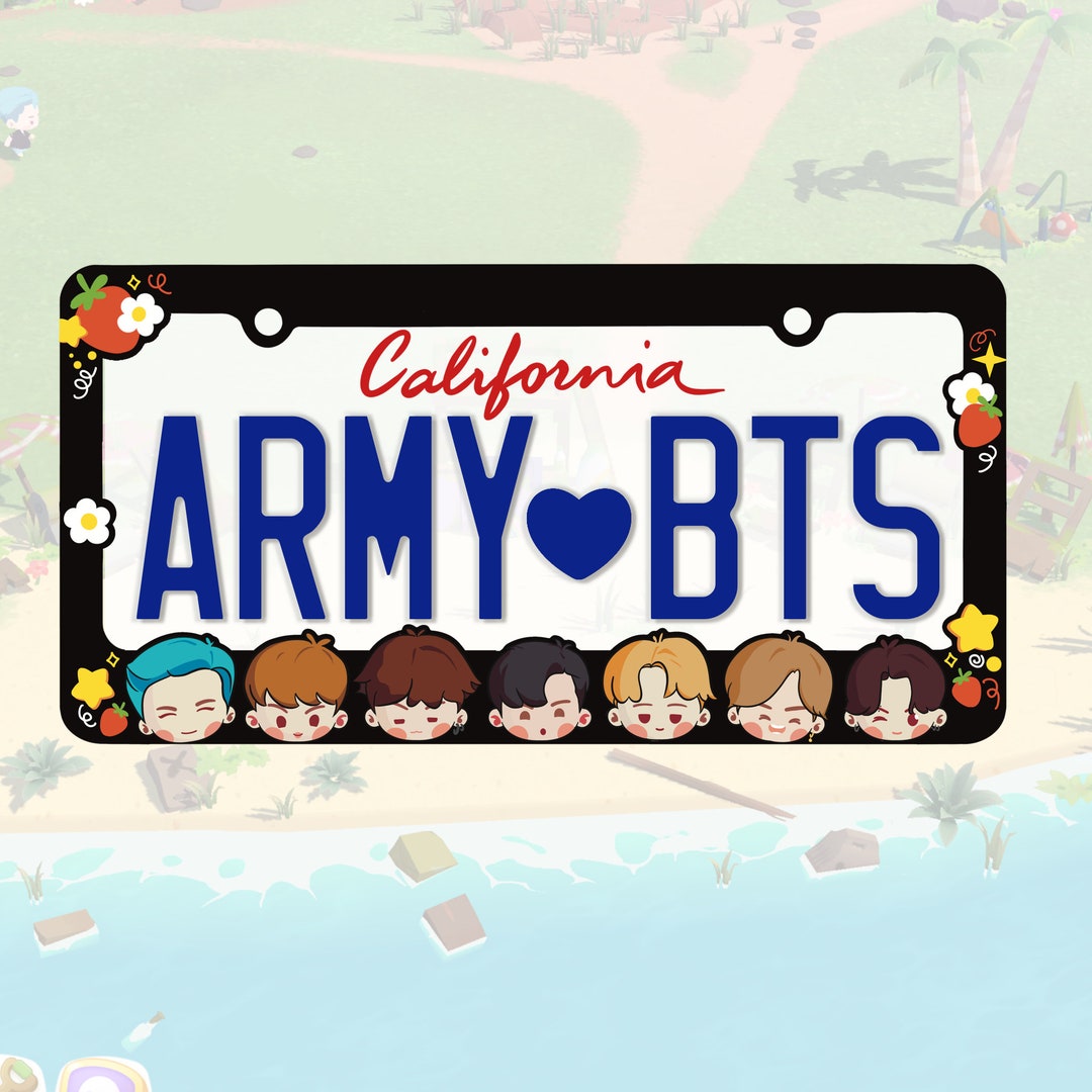 Kpop License Plate Frame | Cute Custom Characters K-pop License Plate ...