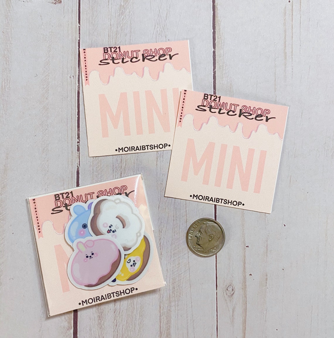 Mini BT21 Donut Sticker BTS X BT21 Sticker Vinyl Sticker | Etsy