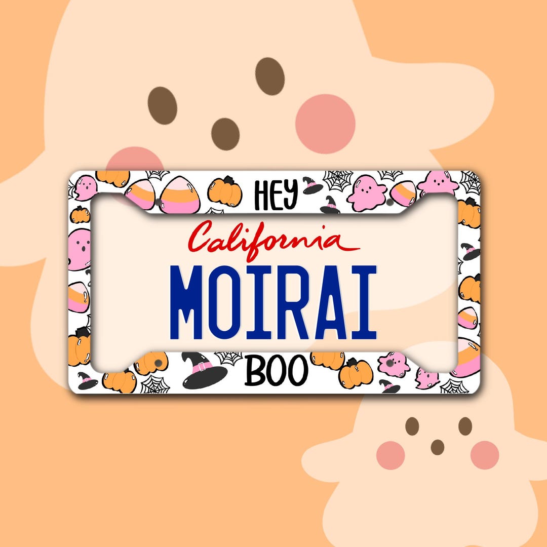 Cute Hey Boo License Plate Frame | Halloween License Plate Frame | Hey ...