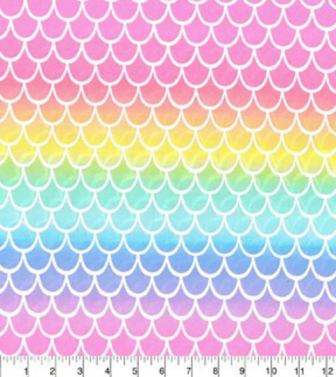 Pastel Rainbow Mermaid Scales by Fabric Traditions Cotton Quilting ...