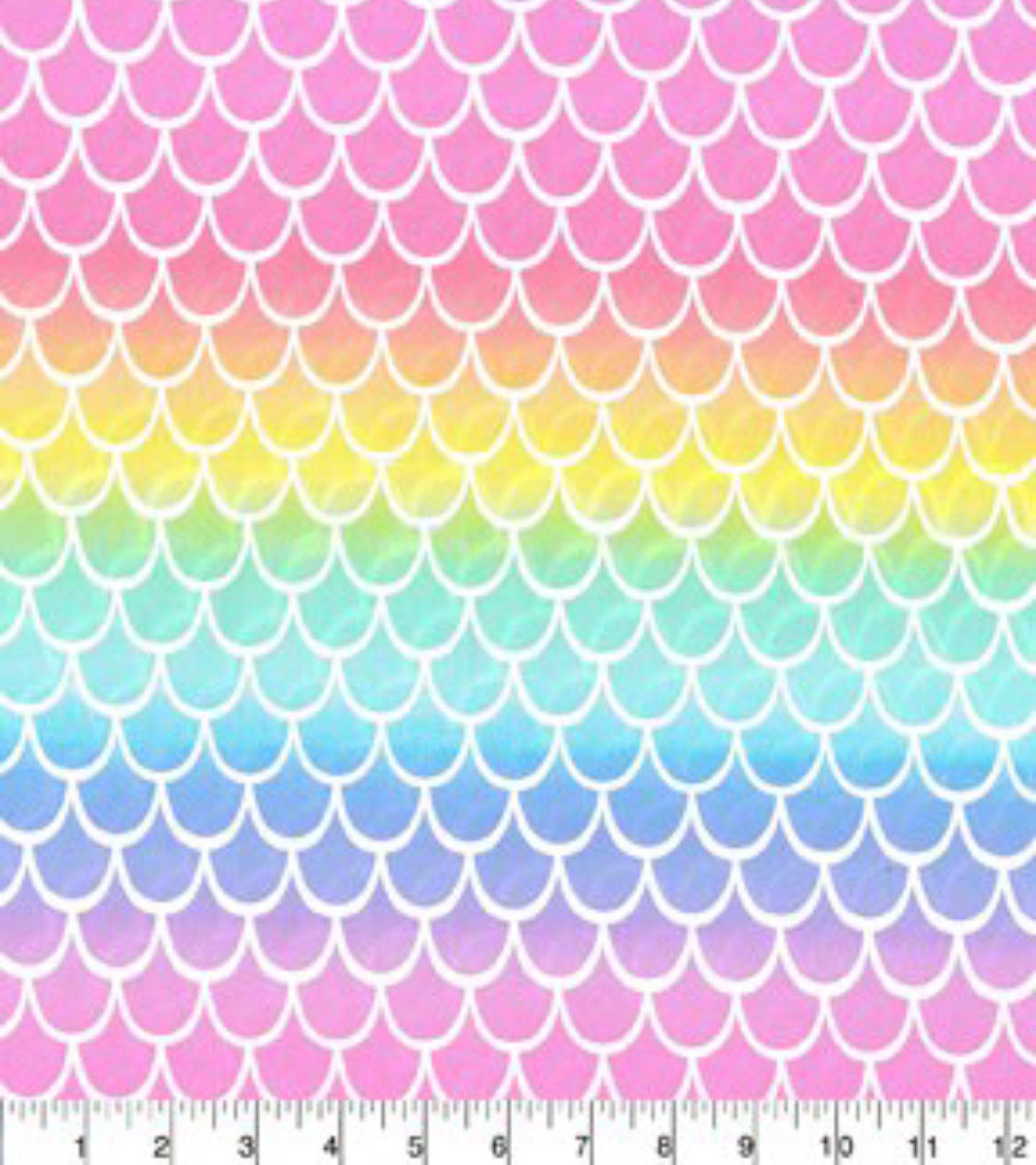Pastel Rainbow Mermaid Scales by Fabric Traditions Cotton Quilting ...