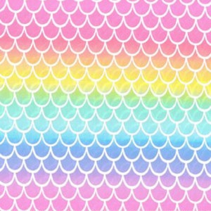 Pastel Rainbow Mermaid Scales by Fabric Traditions Cotton Quilting ...