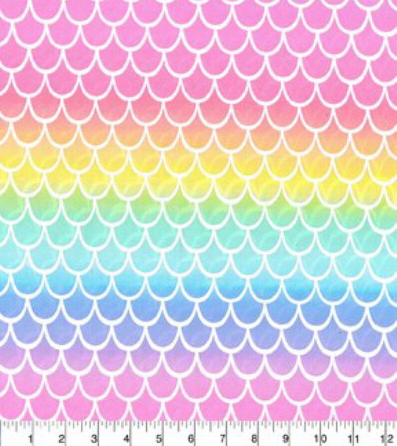 Pastel Rainbow Mermaid Scales by Fabric Traditions Cotton Quilting ...
