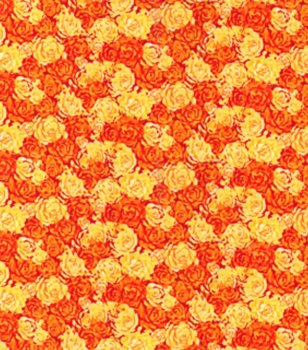 Packed Roses Print Yellow and Orange Keepsake Calico Floral Quilting ...