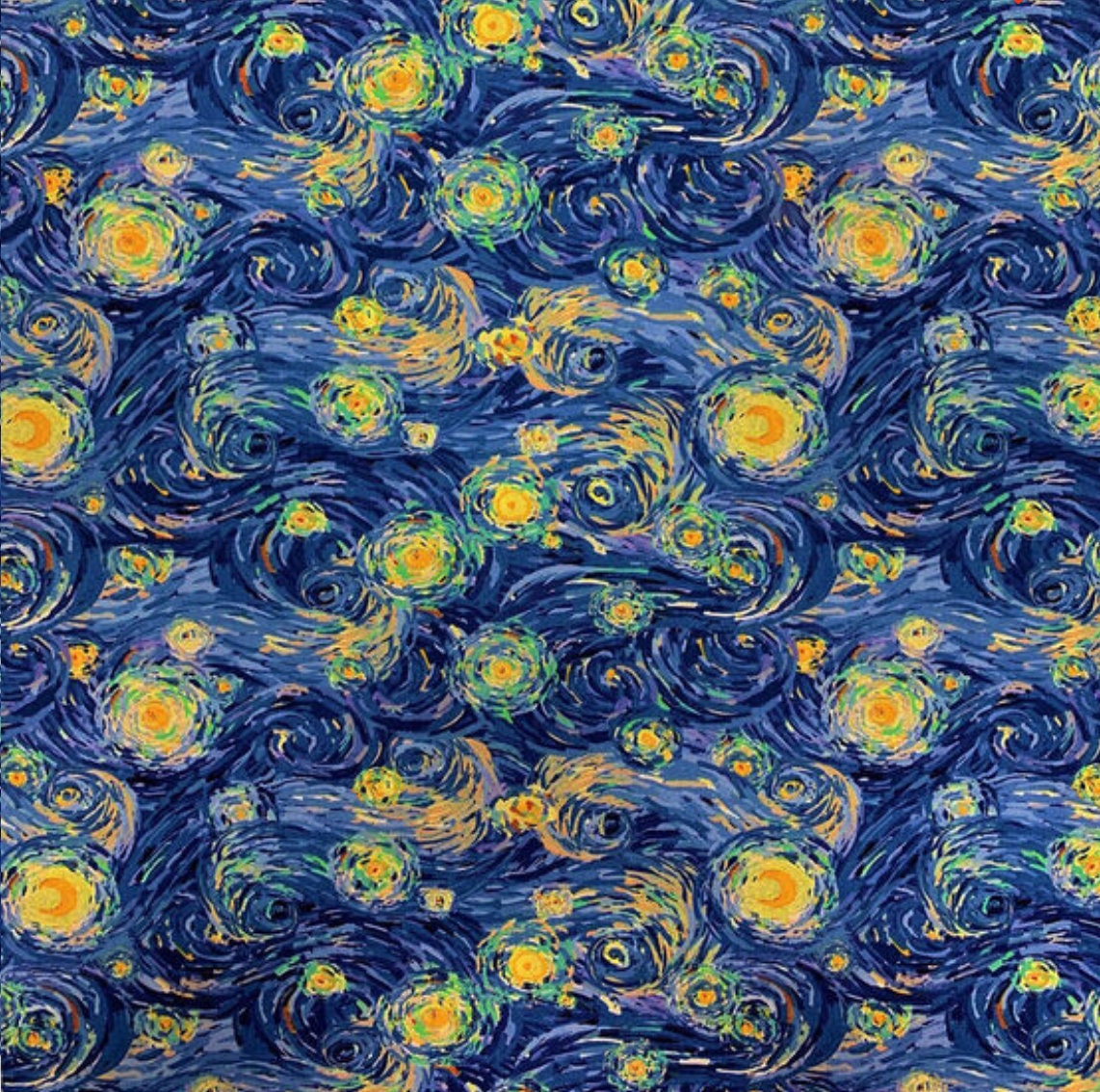 Starry Night Van Gogh Cotton Quilting Fabric by the Yard - Etsy