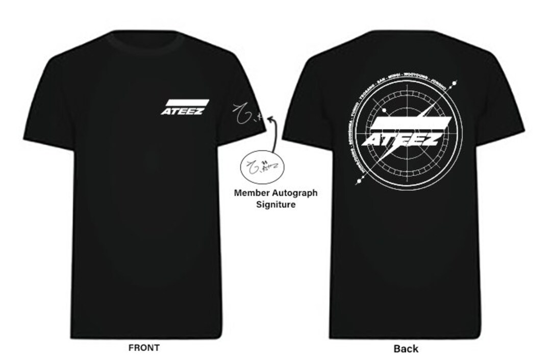 ATEEZ Logo Shirt With Member's Autograph Signature Customization Option ...