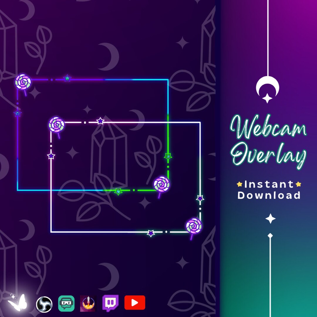 Cute Candy Star Webcam Border | Streaming Overlay (instant Download) - Etsy