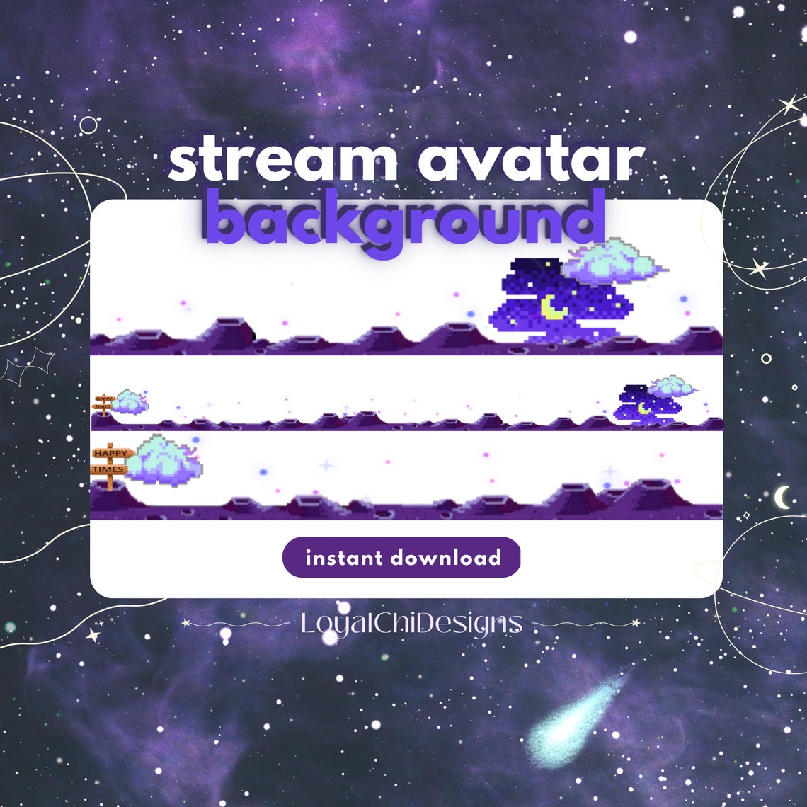 Meteor Comet Stream Avatar Background | Graphic Overlay | Twitch ...