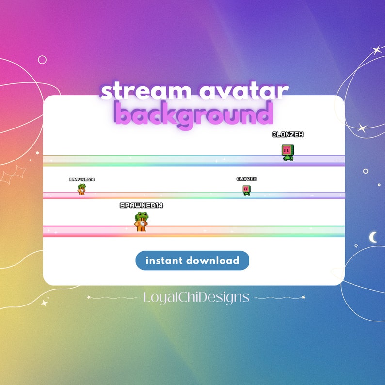 Rainbow Stream Avatar Background | Graphic Overlay | Twitch Streamer ...