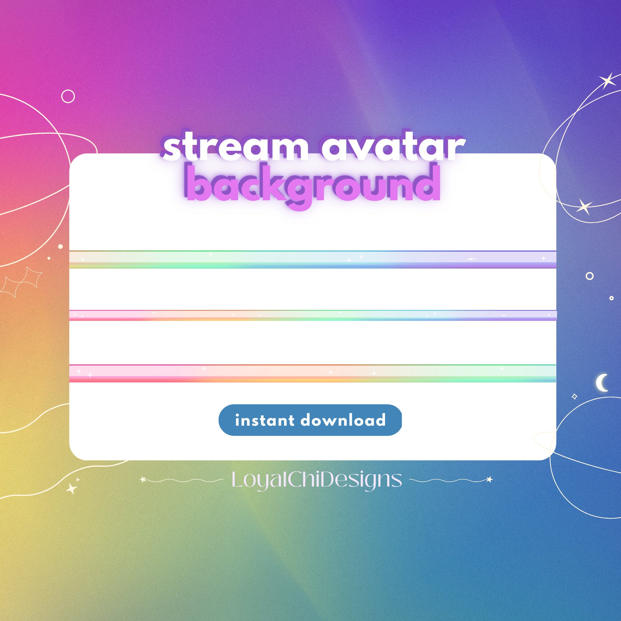 Rainbow Stream Avatar Background Graphic Overlay Twitch Streamer ...