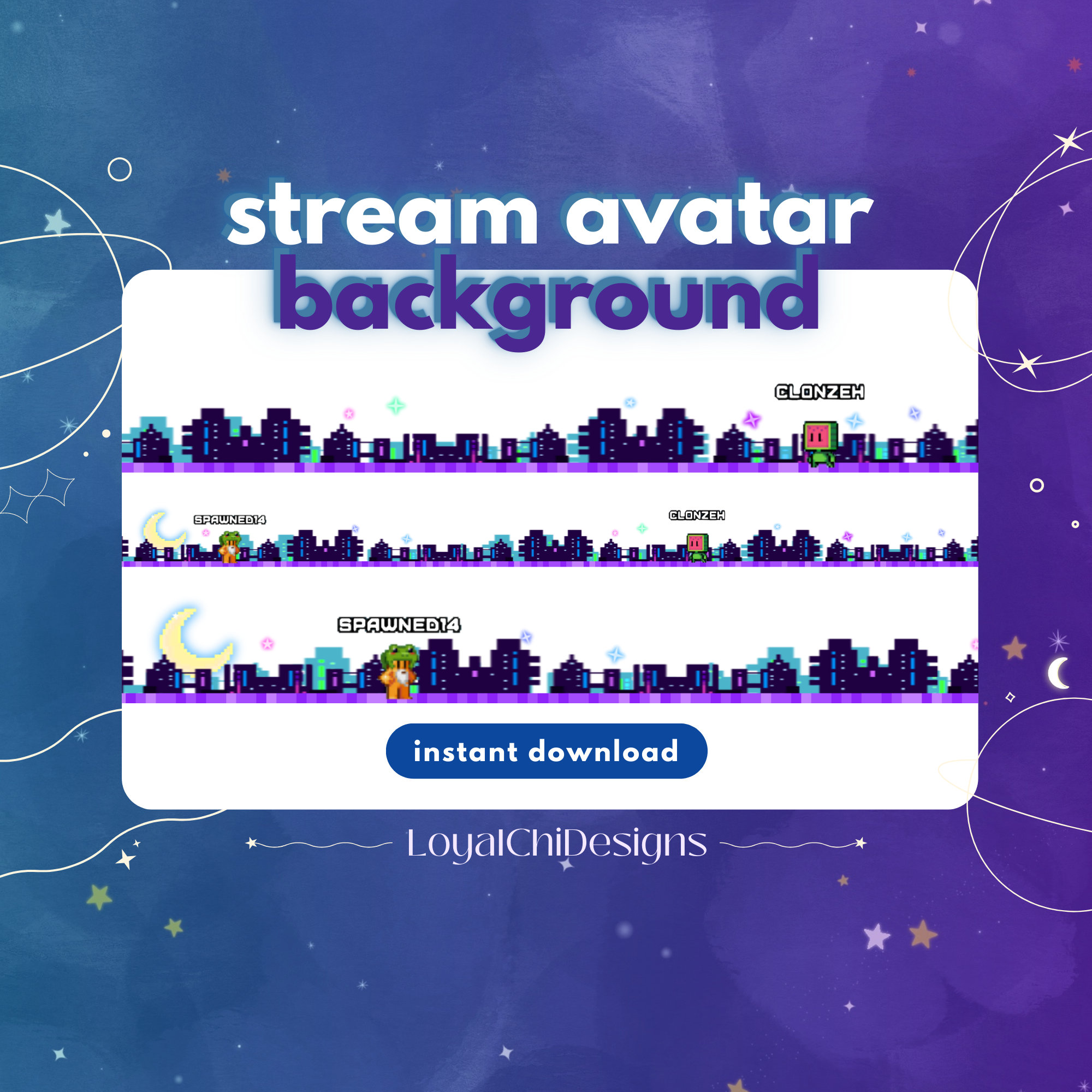 City Night Stream Avatar Background | Graphic OBS Overlay | Twitch ...