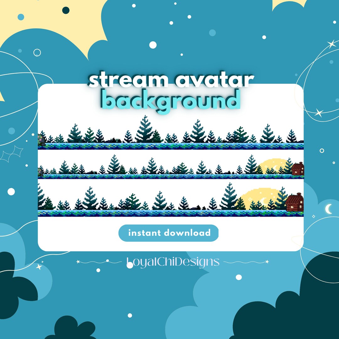 Moonlight Cabin Stream Avatar Background | Graphic Overlay | Twitch Streamer | Digital Download ...