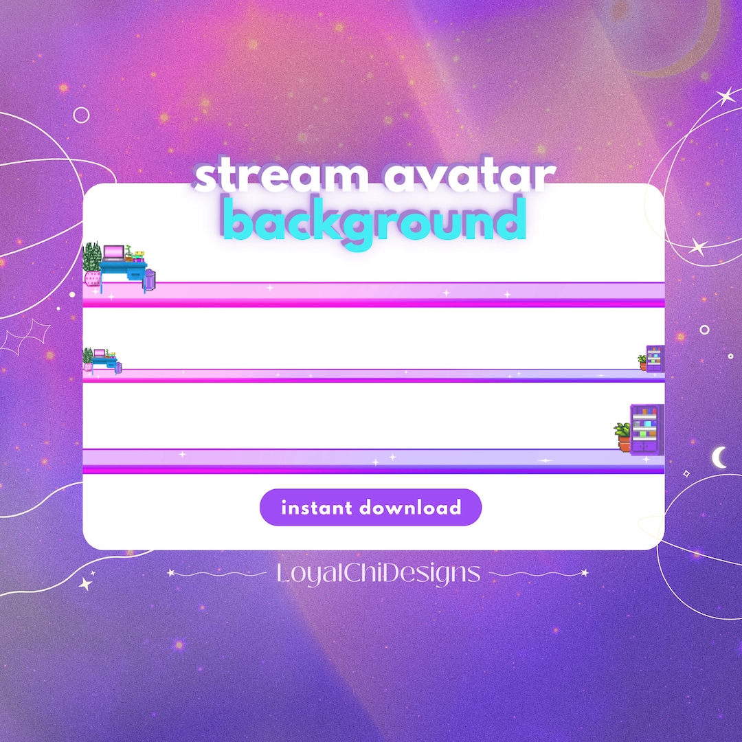Cute Room Stream Avatar Background | Graphic Overlay | Twitch Streamer ...