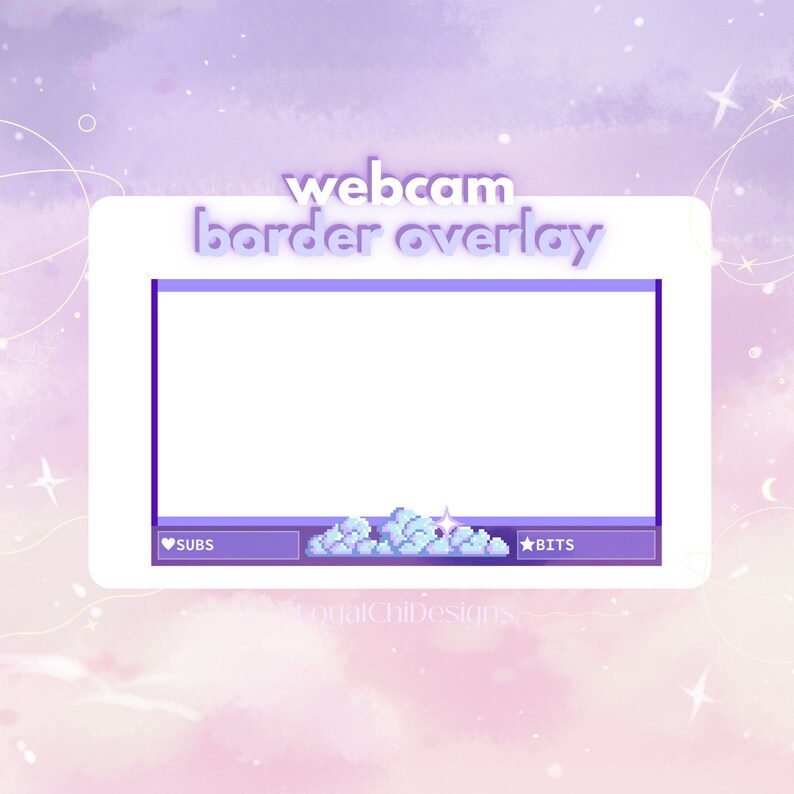 Cloud Sparkle Webcam Border Webcam Overlay Camera Border Twitch OBS ...