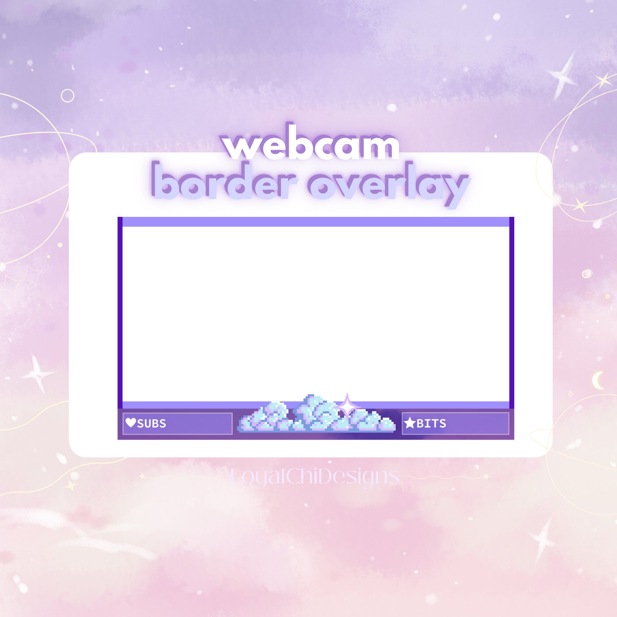 Cloud Sparkle Webcam Border Webcam Overlay Camera Border Twitch OBS Tools READY to USE - Etsy