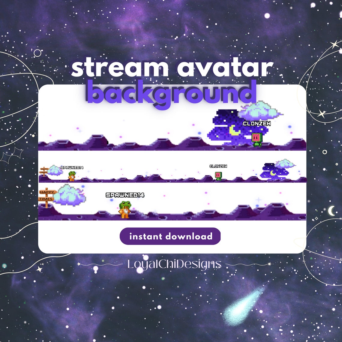 Meteor Comet Stream Avatar Background | Graphic Overlay | Twitch ...