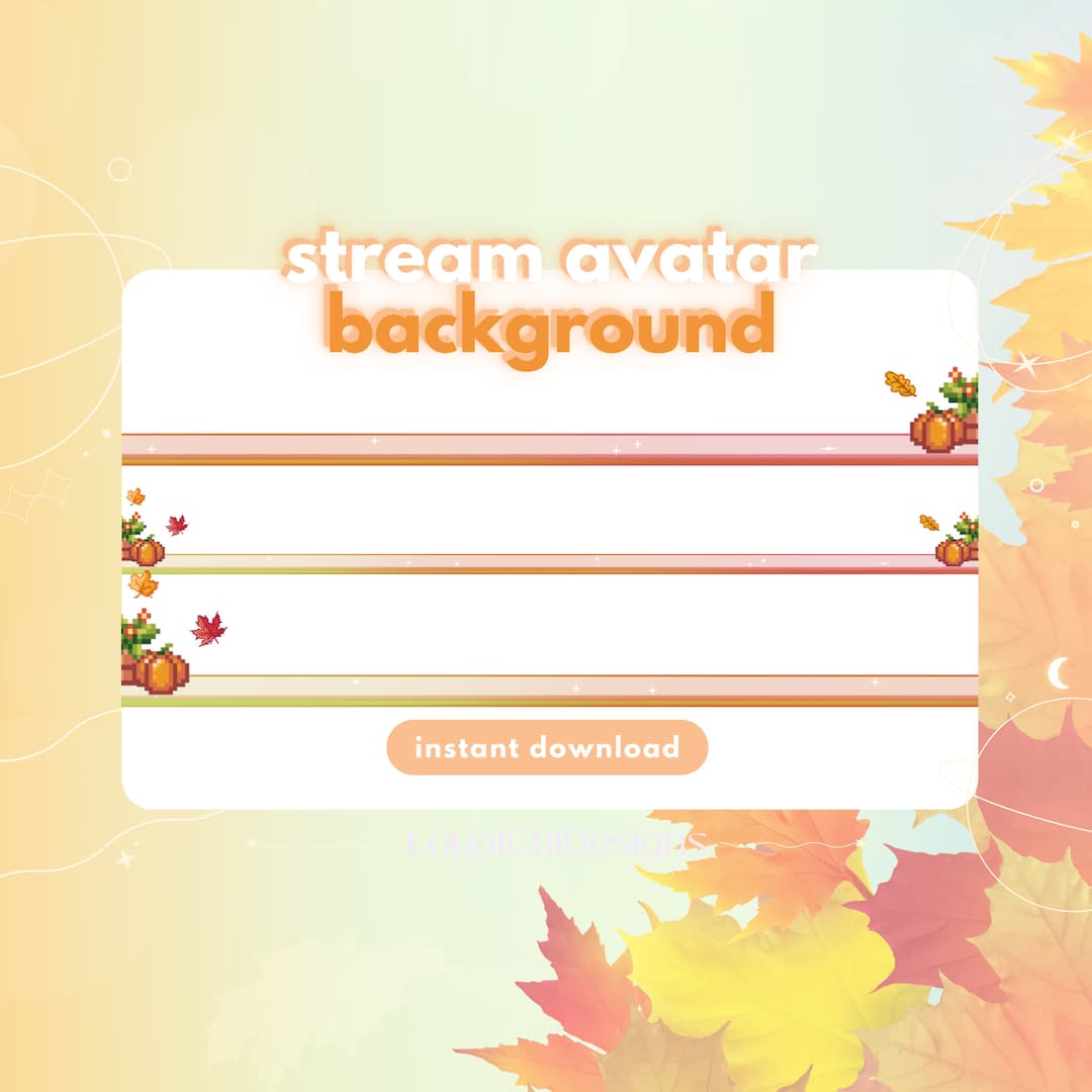 Fall Stream Avatar Background | Graphic Overlay | Twitch Streamer ...