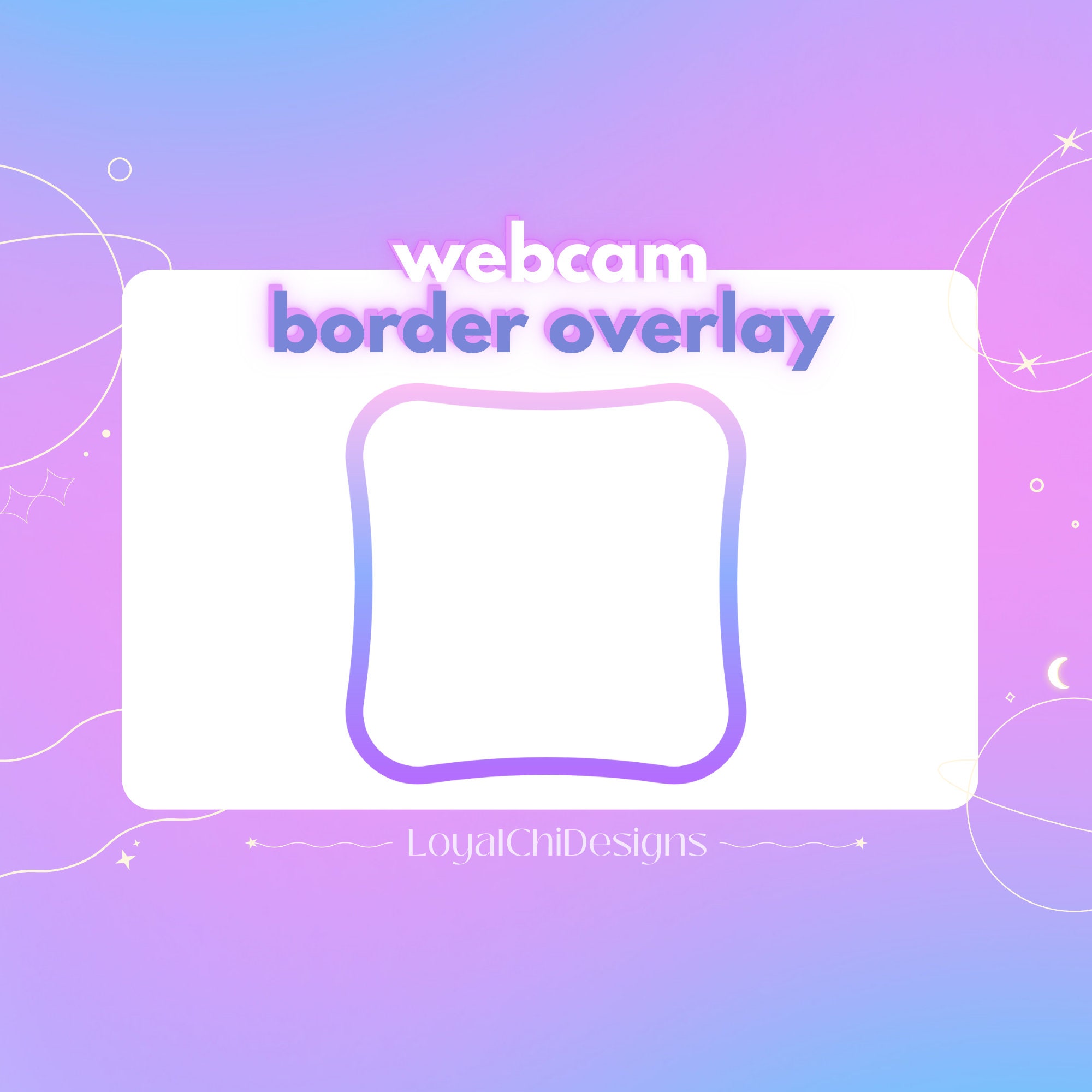 Pastel Rounded Border Frame Webcam Overlay Avatar Border - Etsy