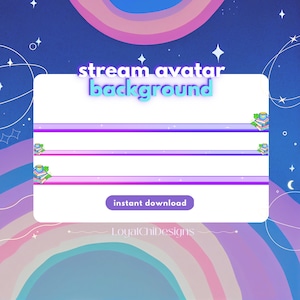 Cute Book Stream Avatar Background | Graphic Overlay | Twitch Streamer ...