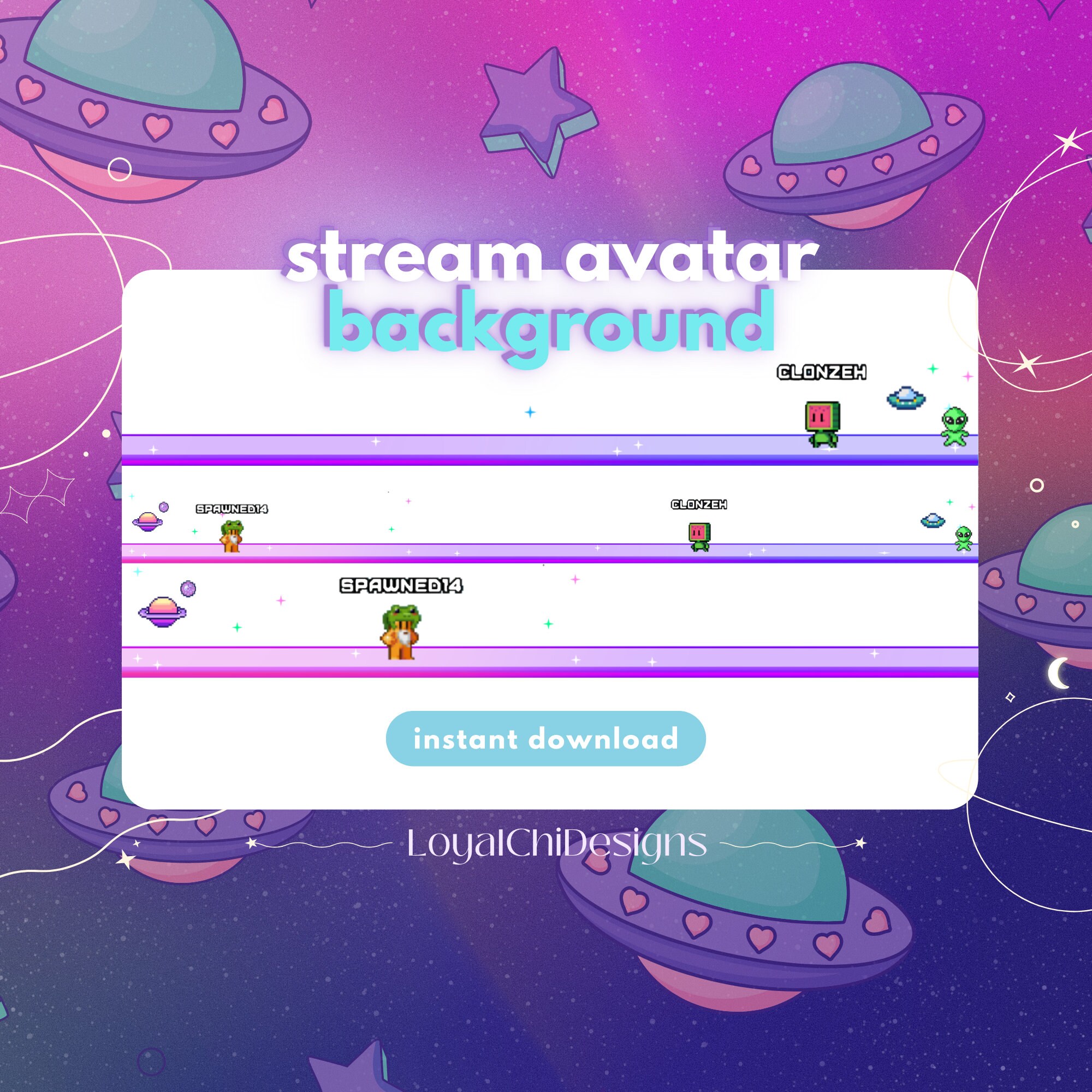 Alien Planet Stream Avatar Background Graphic Overlay Twitch Streamer ...