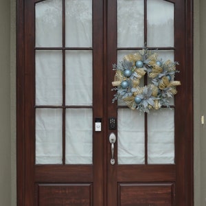 Blue Winter Wreath, Ice Blue Christmas, Christmas Door Decor - Etsy